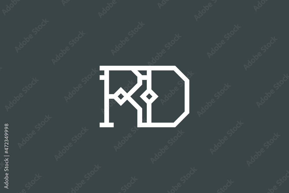 special unique initial RD logo and DR logo design. RD letter minimal ...
