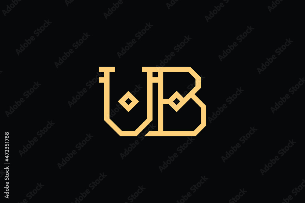 special unique initial UB logo and BU logo design. UB letter minimal ...