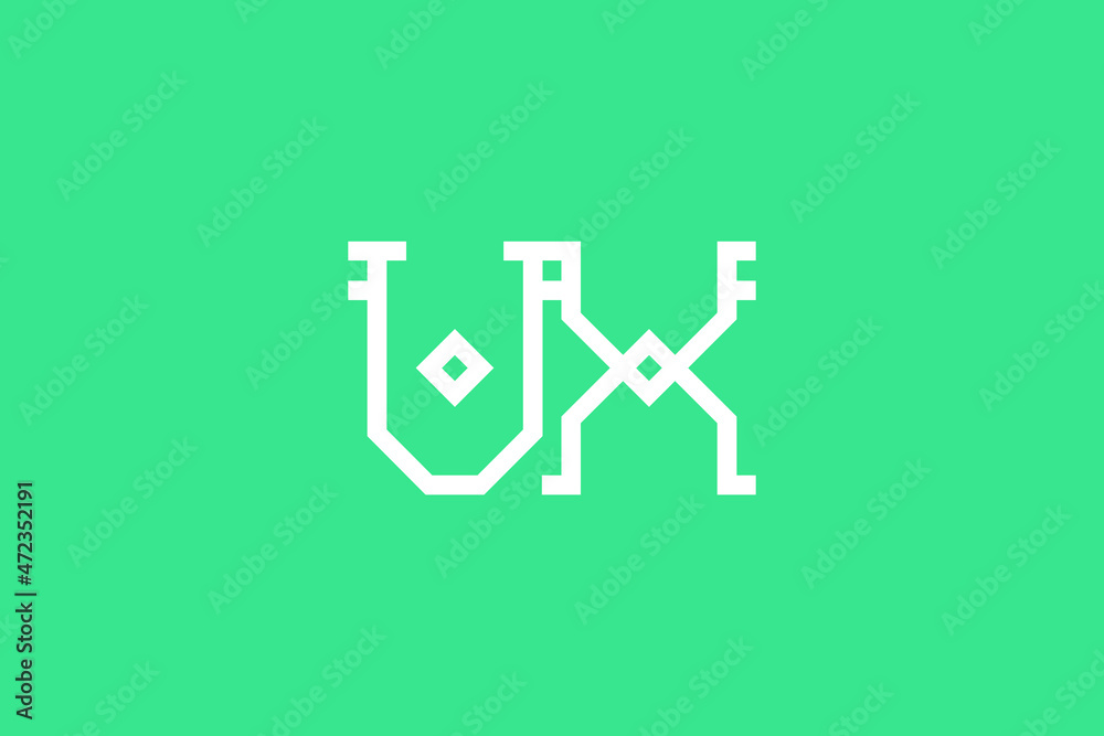 special unique initial UX logo and XU logo design. UX letter minimal ...