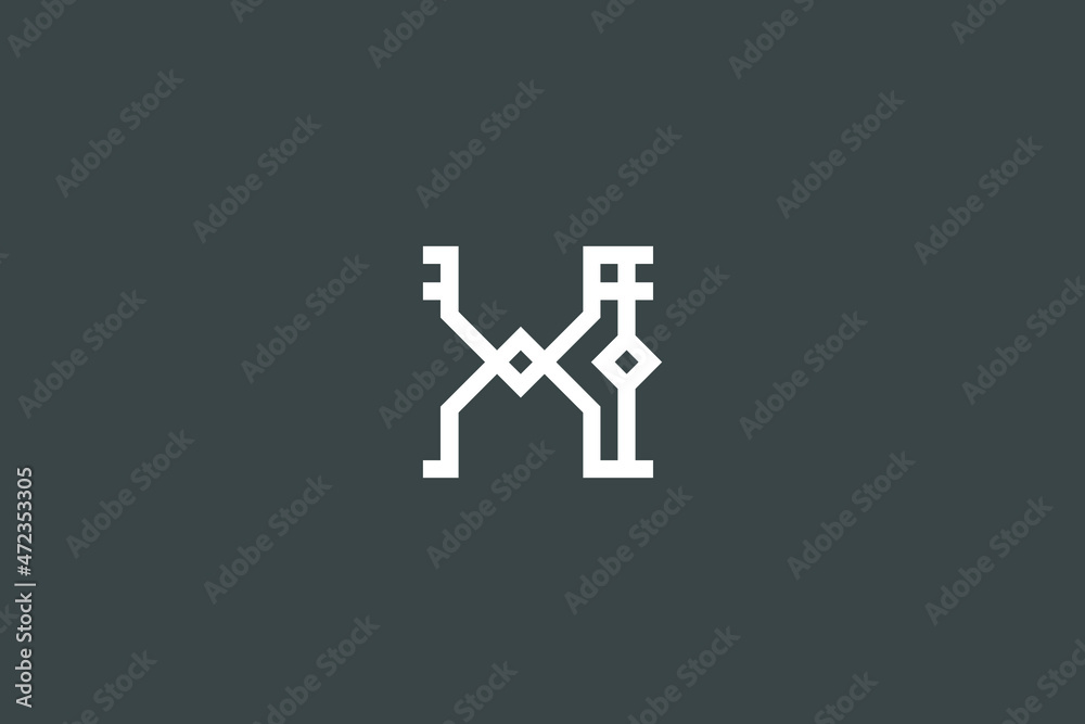 special unique initial XI logo and IX logo design. XI letter minimal ...