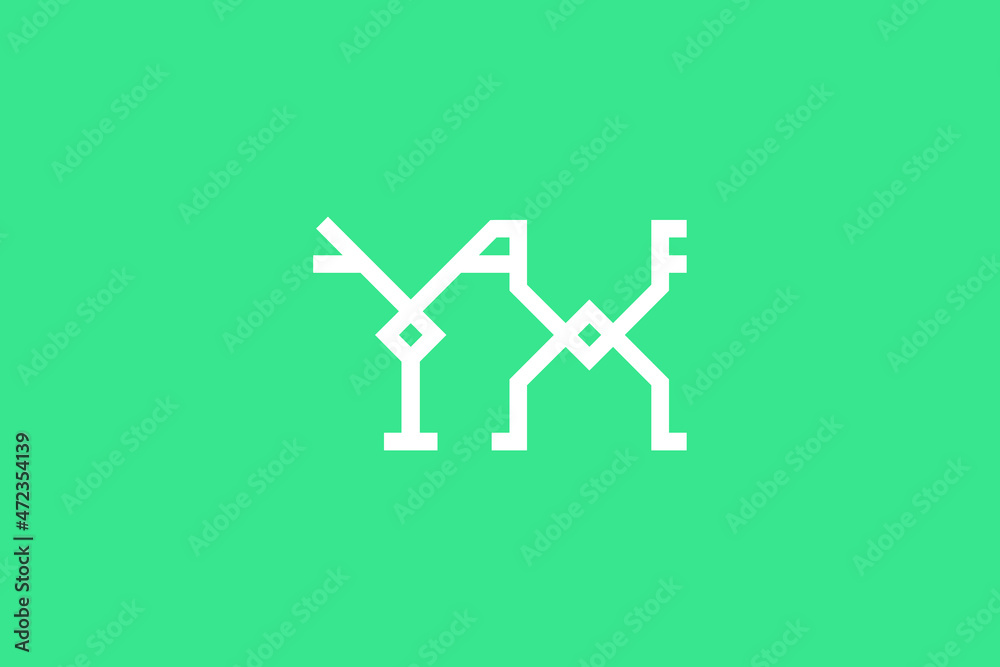 special unique initial YX logo and XY logo design. YX letter minimal ...