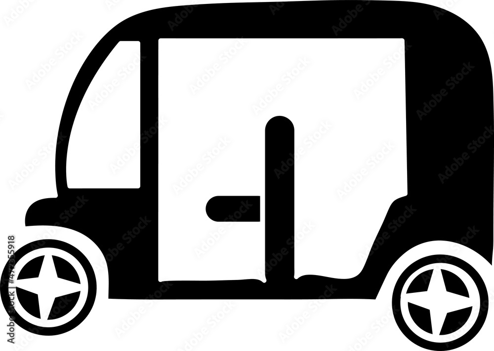 Auto rickshaw symbol sign silhouette icon on background.eps Stock ...