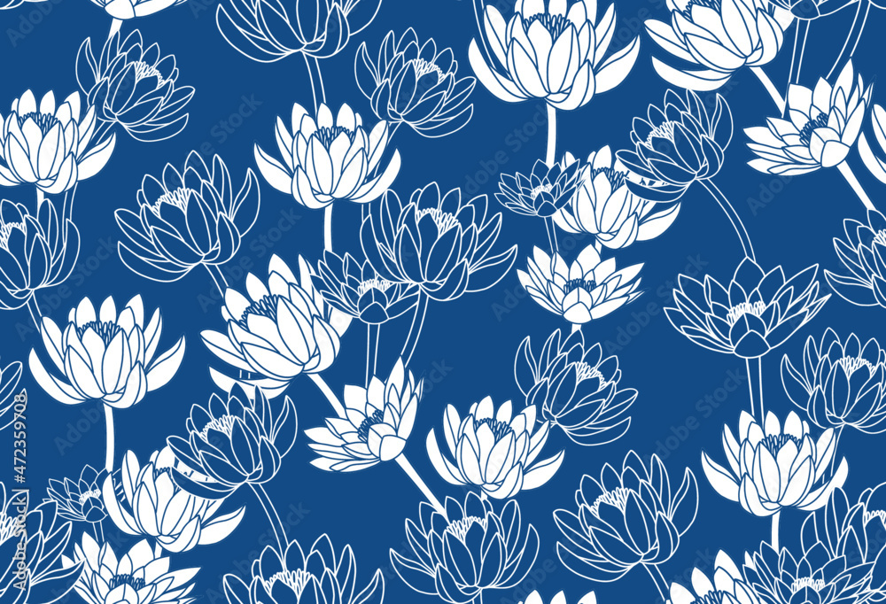 Japanese Lotus Flower Silhoutte