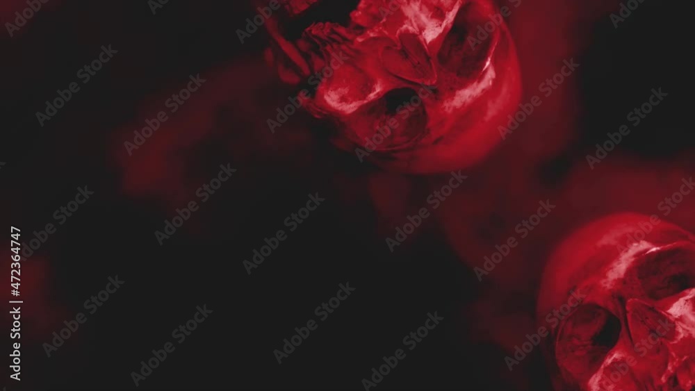 Red smoke skull horror background 4k footage, Horror skull footage ...