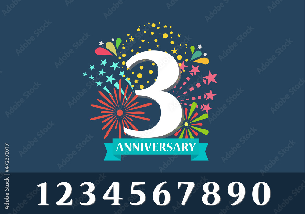 3 year anniversary banner. 3 rd year anniversary banner. Anniversary ...