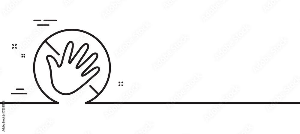 Do not touch hand line icon. Hygiene rules - No touch with bare hand ...