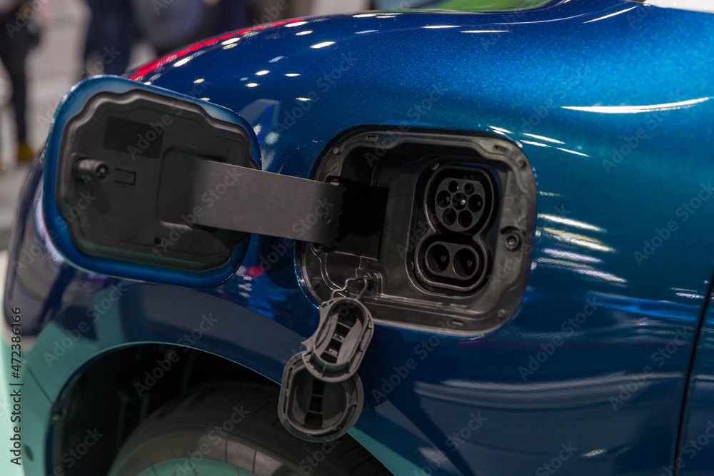 Charge port on an electric car, Ev Charging Port on electric car ...