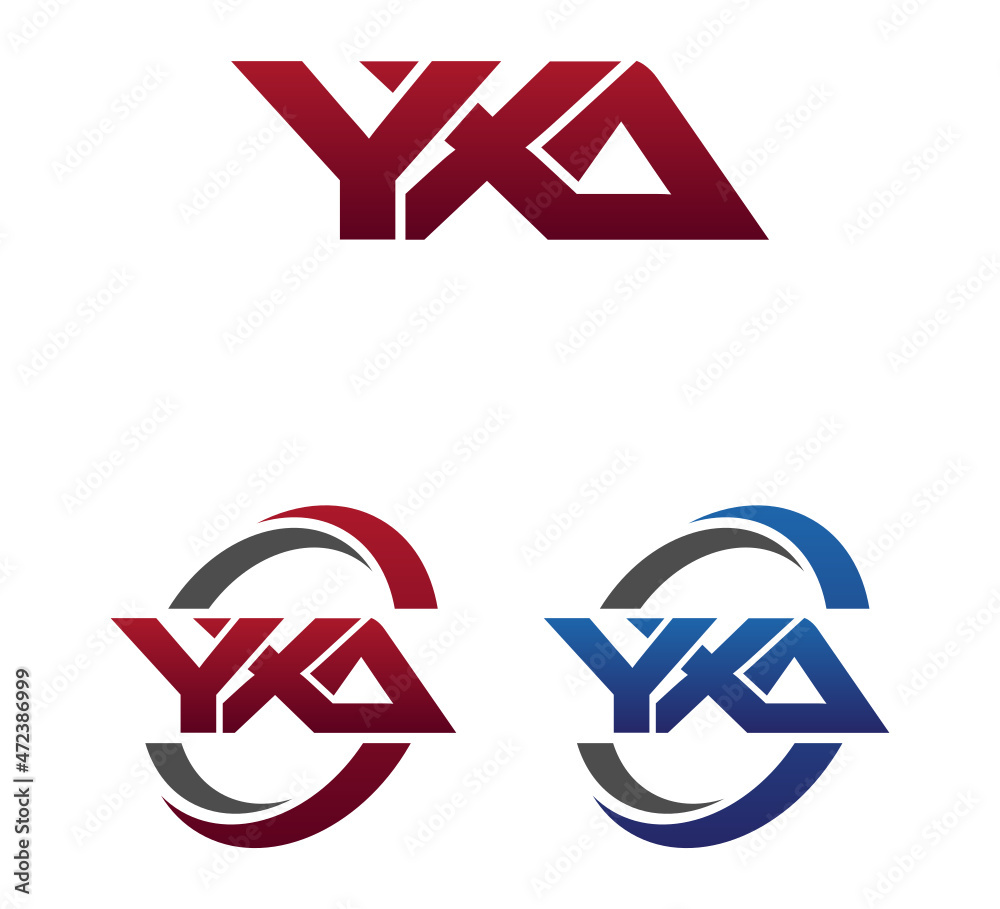 Modern 3 Letters Initial logo Vector Swoosh Red Blue YXA Stock Vector ...