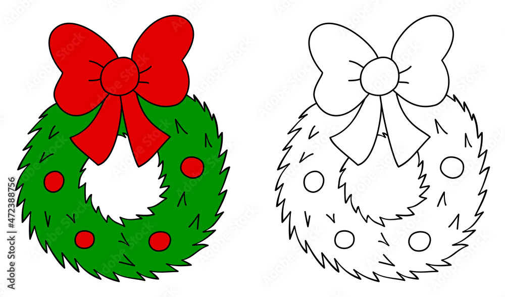 Christmas Wreath Outline