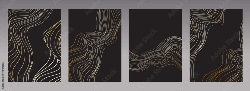 Gold lines template, artistic covers design, colorful luxury ...