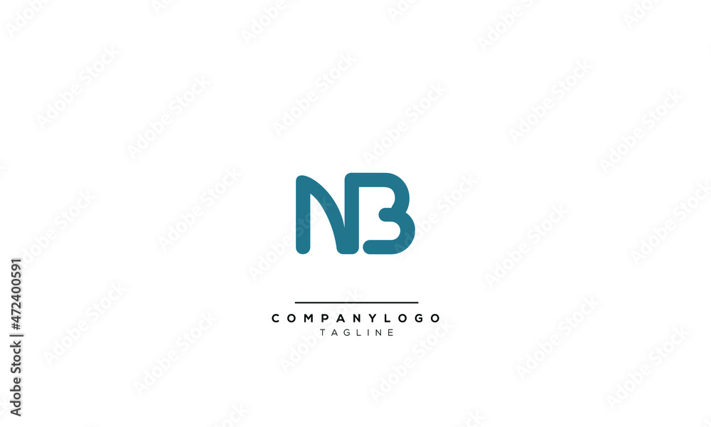 Alphabet letters Initials Monogram logo NB, NB INITIAL, NB letter Stock ...