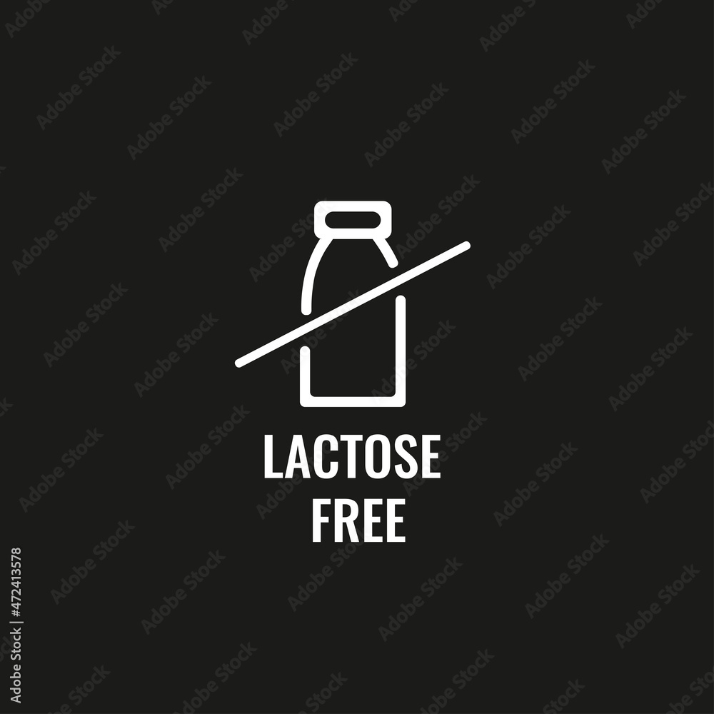 Lactose Free Label. Food intolerance symbols. Lactose intolerance label ...