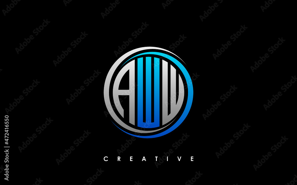 AWW Letter Initial Logo Design Template Vector Illustration Stock ...