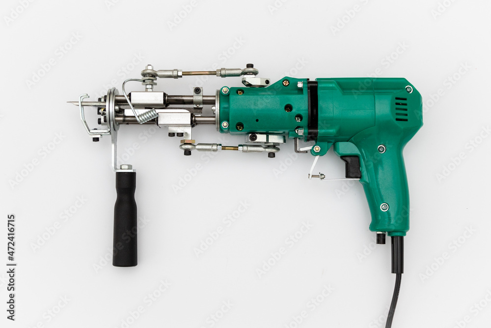 Tufting gun on white background. Cut and pile gun. Carpet hand tufting ...