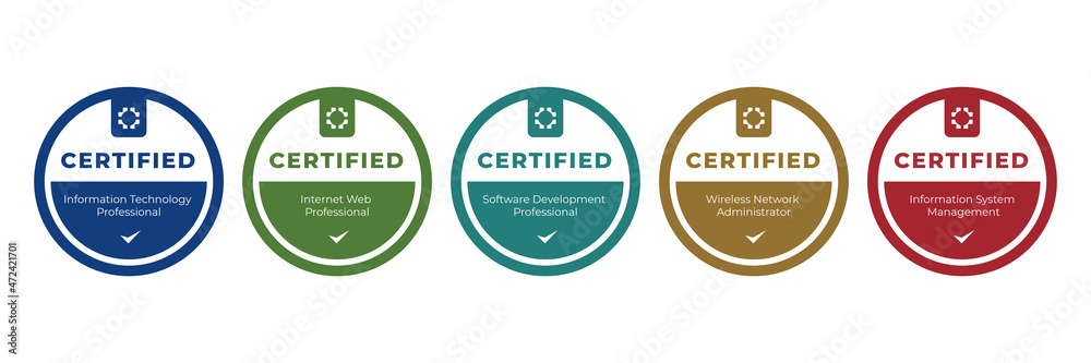 digital badge certified information technology qualification template ...