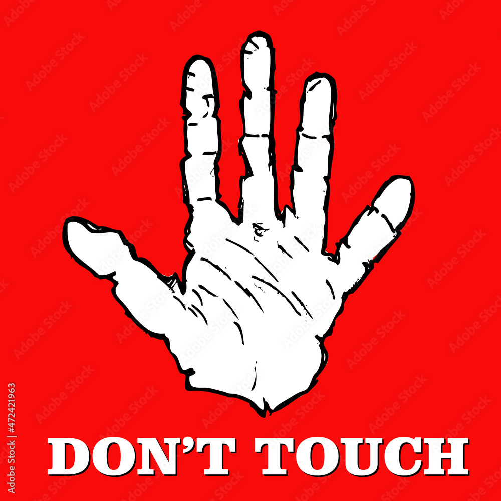 don't touch, sticker and label vector Stock Vector | Adobe Stock