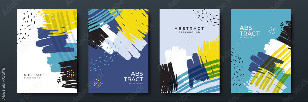 Modern abstract covers set, minimal covers design. Colorful geometric ...