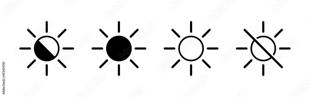 Light and dark mode icon set. Day and night switch. On and off switch ...