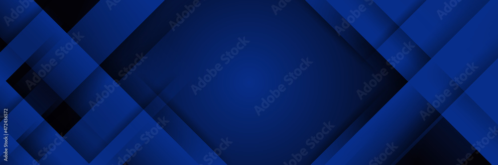 Abstract blue banner background poster with dynamic. Technology network ...