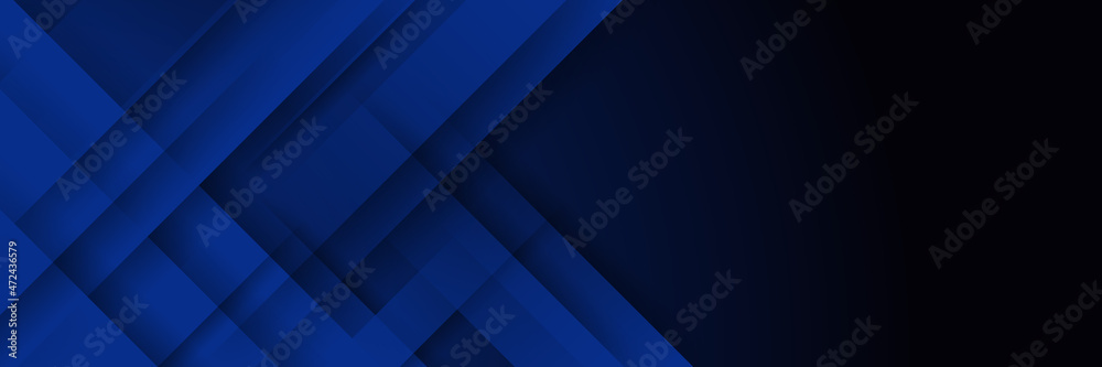 Modern blue abstract banner background with shadow 3d layered light ...