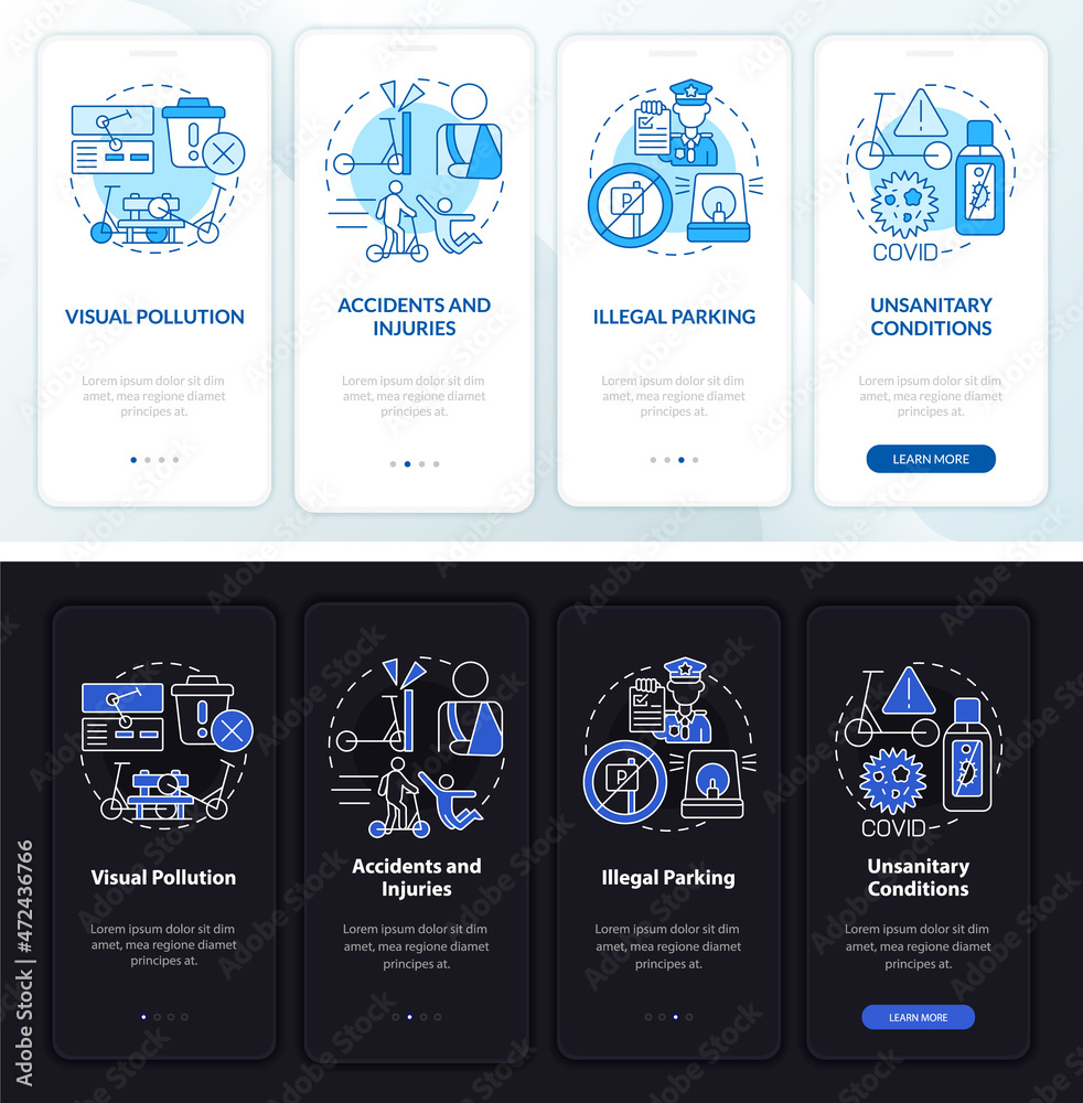 Scooter Sharing Issues Onboarding Mobile App Page Screen Injuries Risk