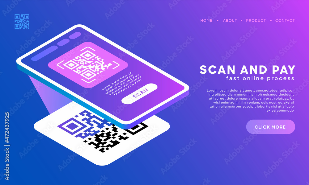 Minimal Concept of Qr Verification. Mobile phone or tablet with a ...