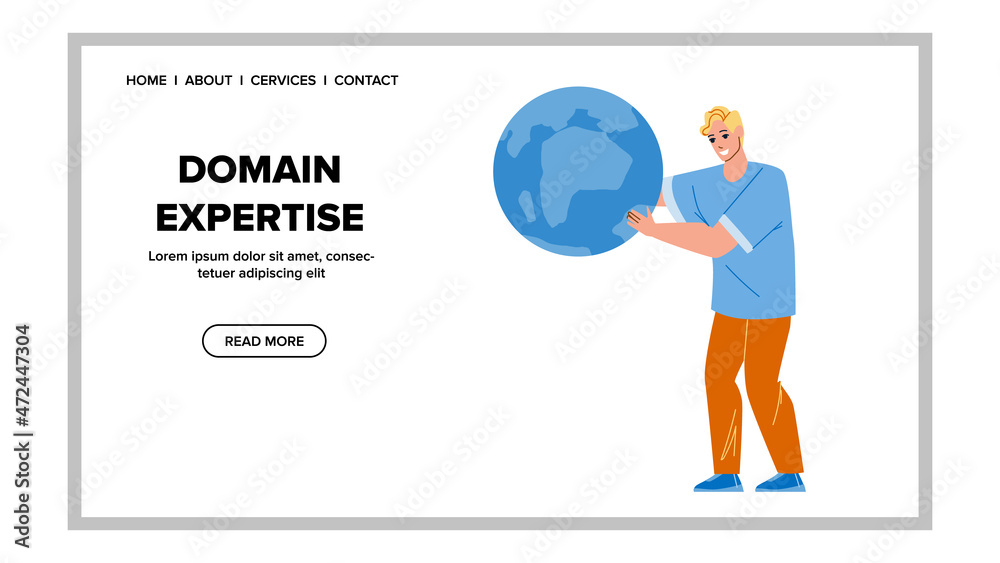 Domain Expertise Making Young Man Manager Vector. Domain Expertise Make ...
