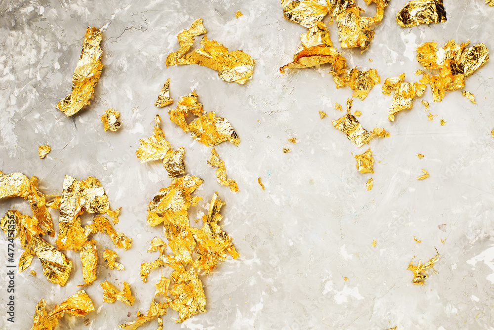Luxurious golden background. Gold patal, precious flakes. The colors of ...