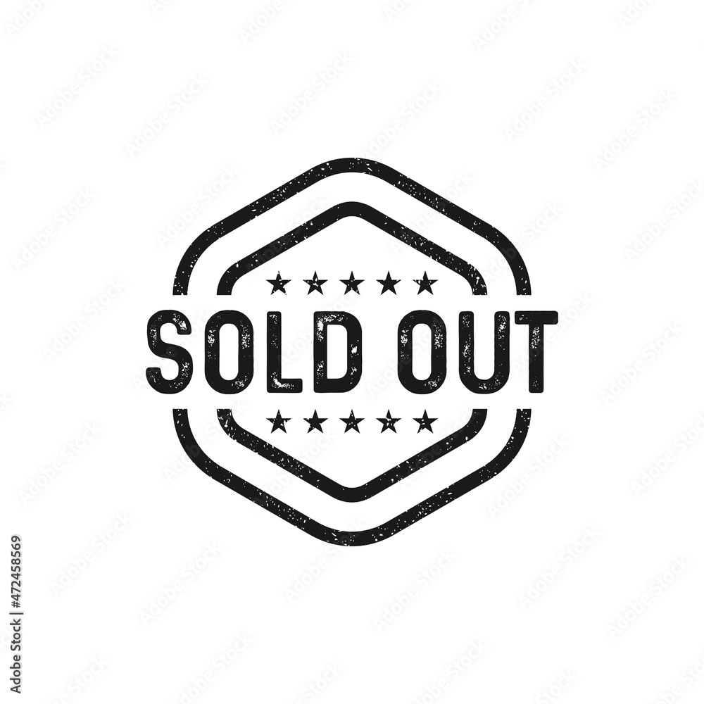 Sold Out Stamp Badge Emblem Logo for Online Store logo design Stock ...