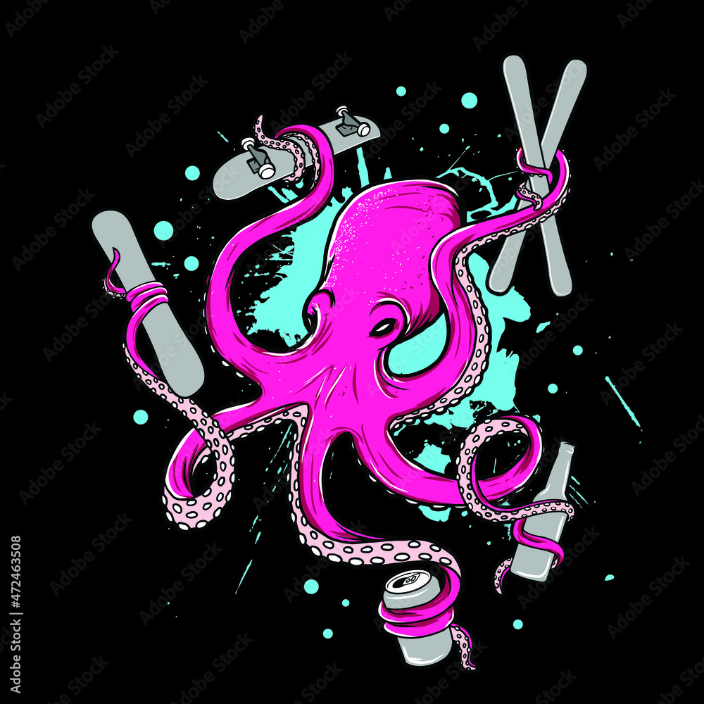 Graffiti Octopus Drawing