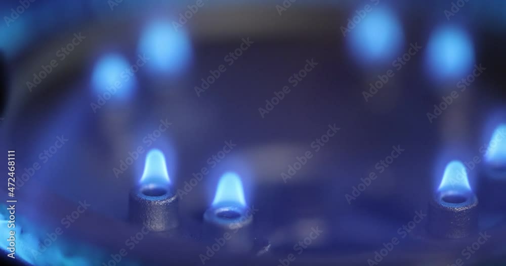 Combustion, extinction and ignition of gas in a household gas stove ...