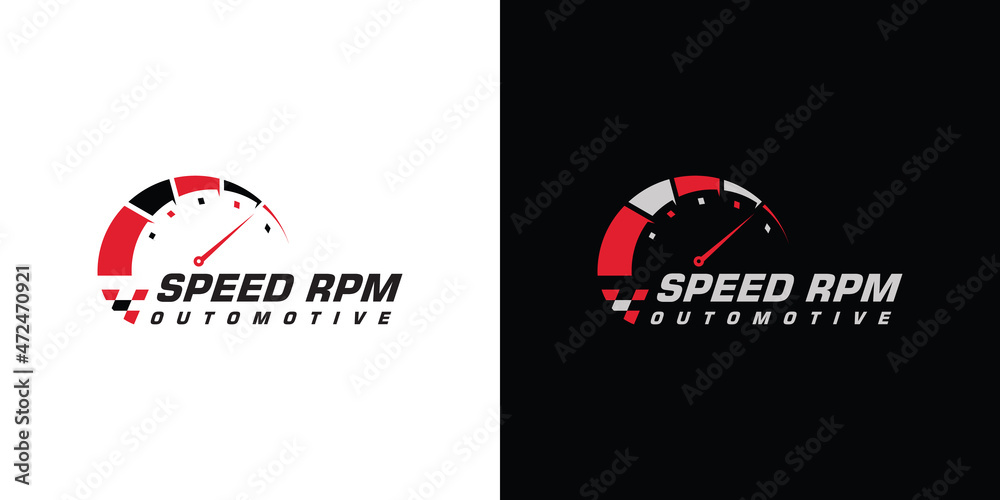 Speed rpm logo design for automotive Stock Vector | Adobe Stock