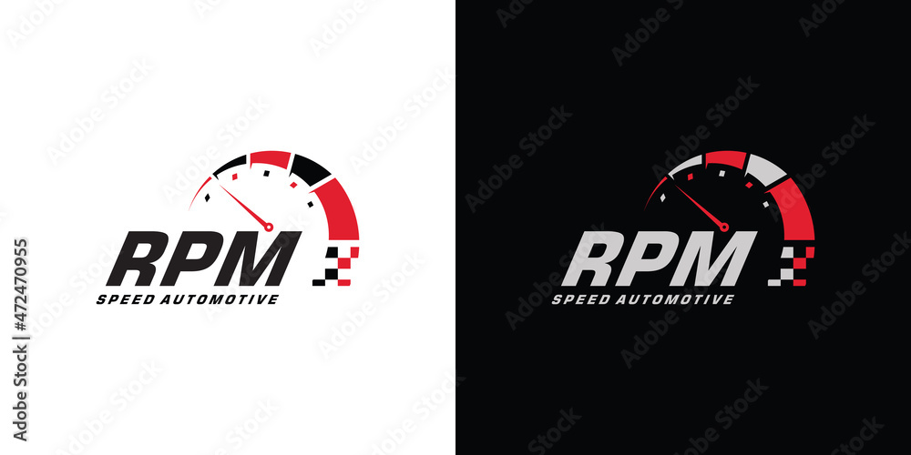 Speed rpm logo design for automotive Stock Vector | Adobe Stock
