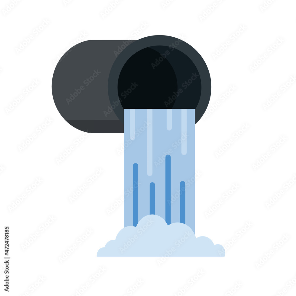 Pipe with water. Drainage system. Water supply and sewerage. Industrial ...