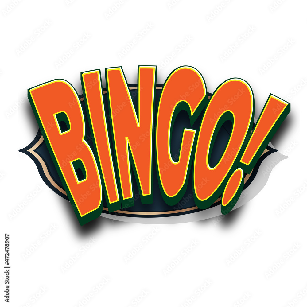 Bingo Text Transparent Background Stock Vector | Adobe Stock