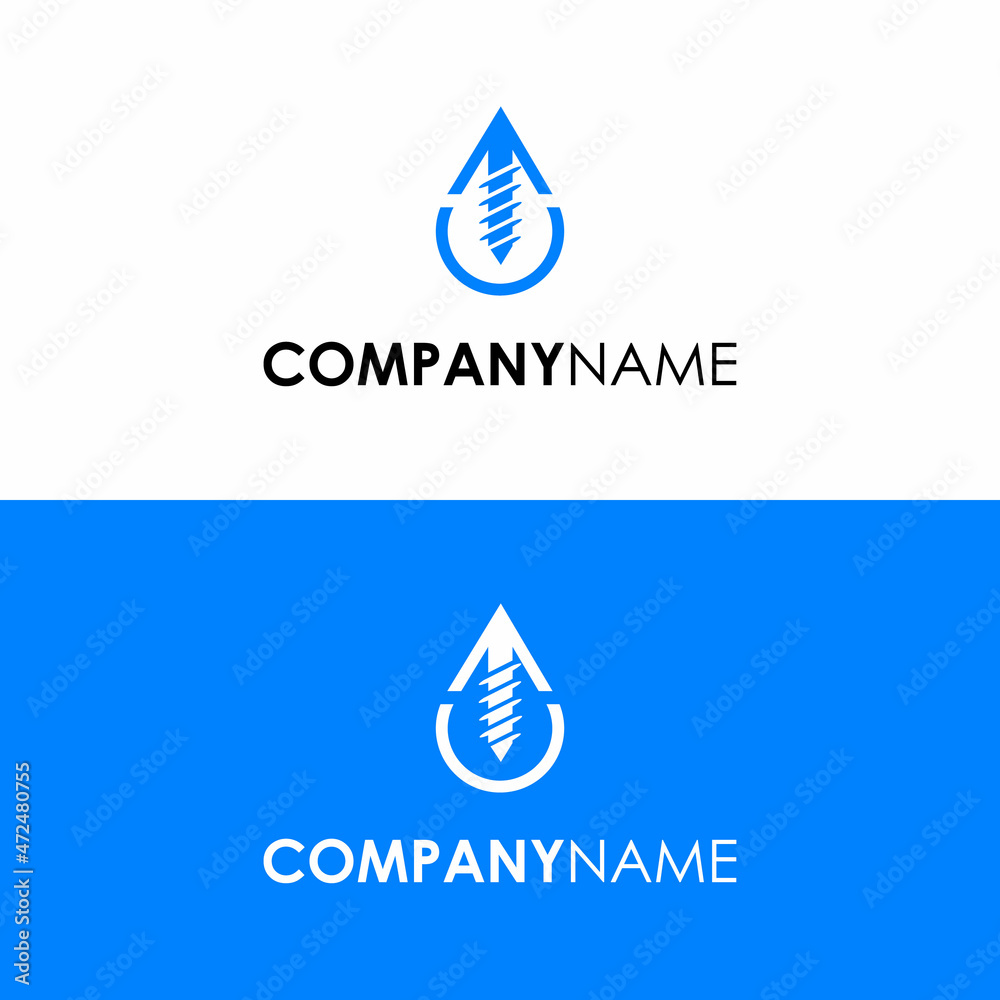 Elegant abstract Well drilling logo. This logo icon incorporate with ...