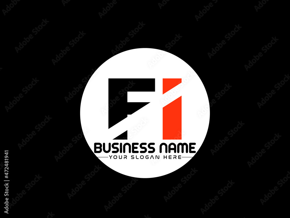 Colorful FI Logo Image, Letter Fi f&i abstract vector logo icon for ...