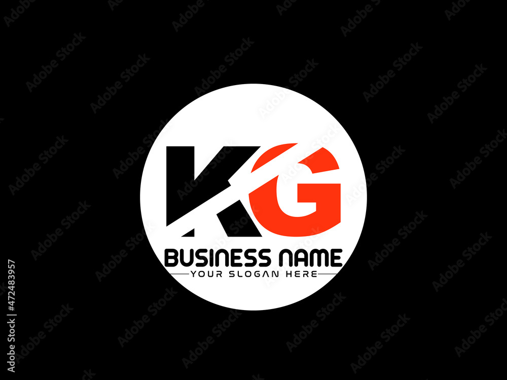 Initial KG Logo, Colorful kg letter logo design for or all kind of use ...