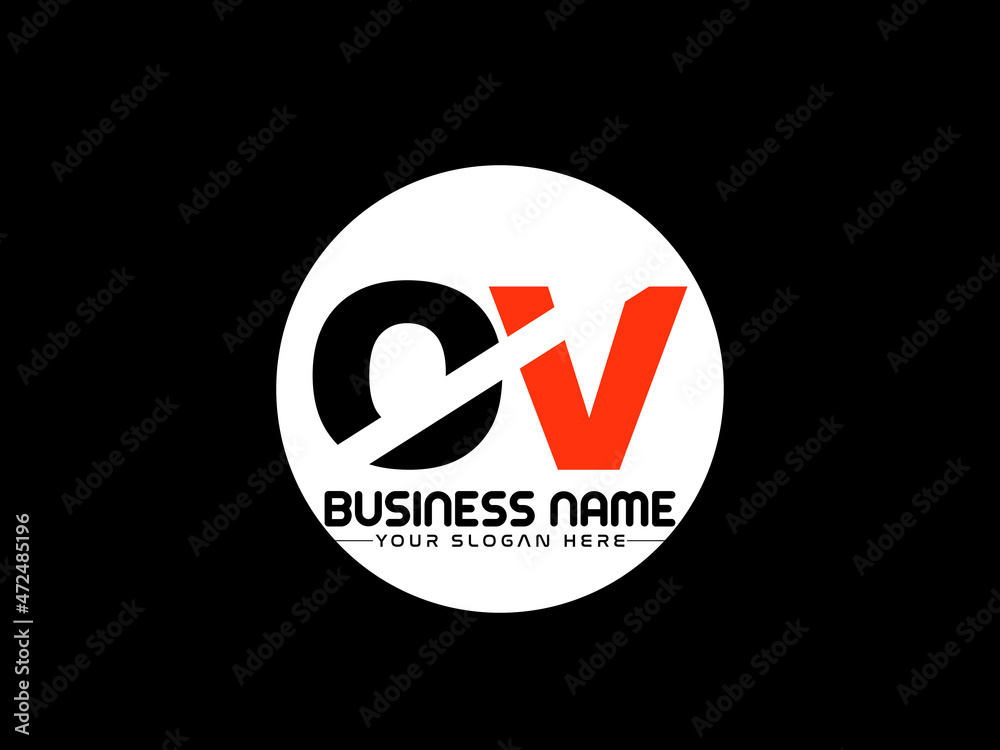 OV Logo Letter design, Unique Letter ov company logo with geometric ...