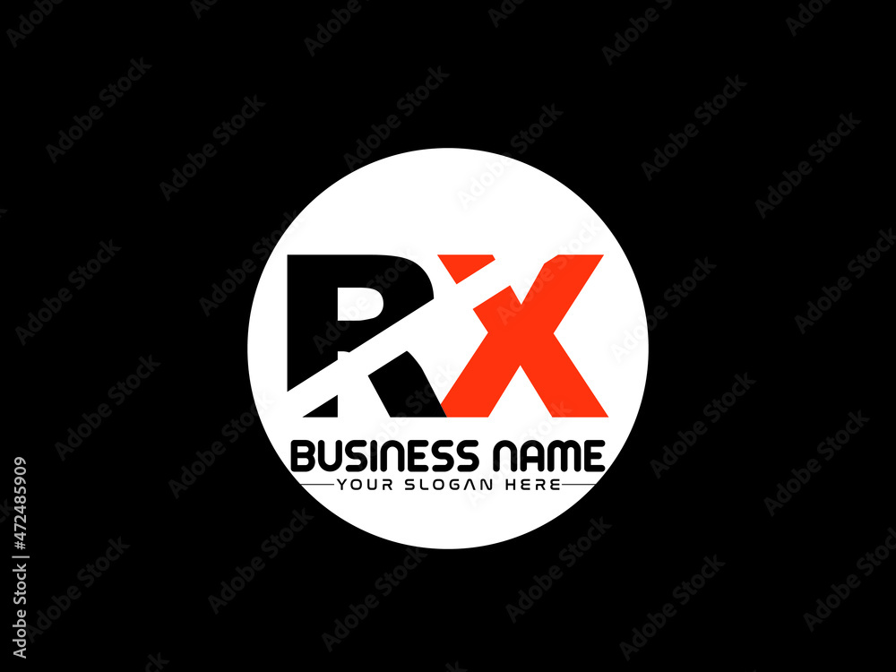 RX Logo Letter design, Unique Letter rx company logo with geometric ...