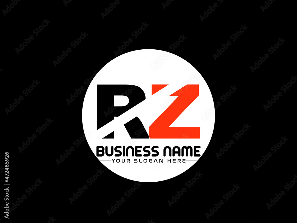 RZ Logo Letter design, Unique Letter rz company logo with geometric ...