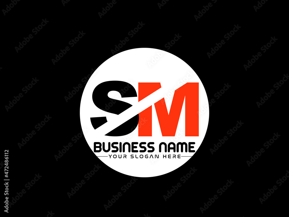 SM Logo Letter design, Unique Letter sm company logo with geometric ...