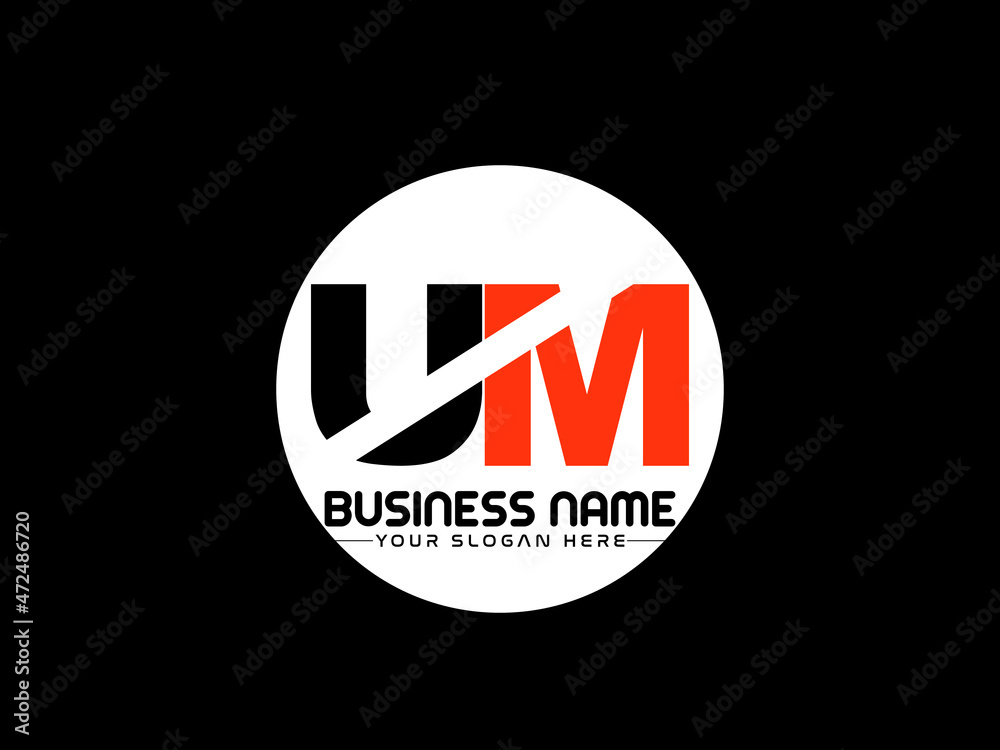 UM Logo Letter design, Unique Letter um company logo with geometric ...