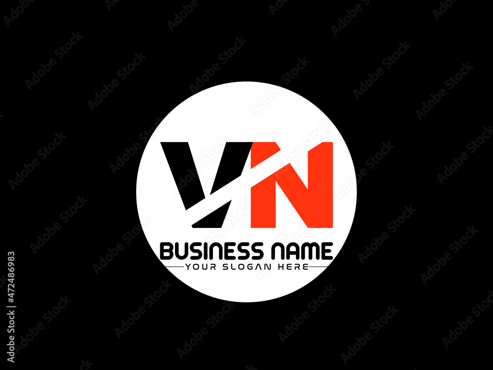 Initial VN Logo Image, Letter VN V&N abstract vector logo icon for ...
