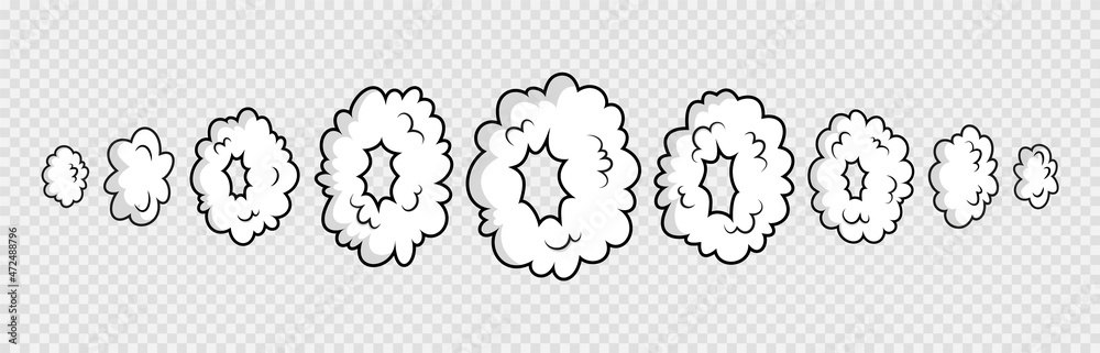 Comic smoke clouds. Funny balloons. Speech bubble in pop art style ...