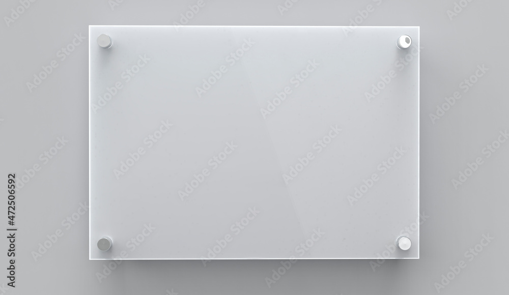 Blank A4 gray glass office corporate Signage plate Template, Clear ...