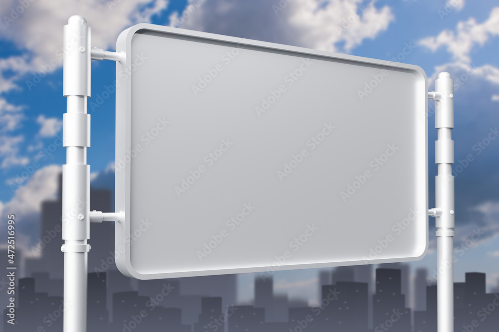 Metal stand for your advertising. Mock up for ads. Empty advertising ...