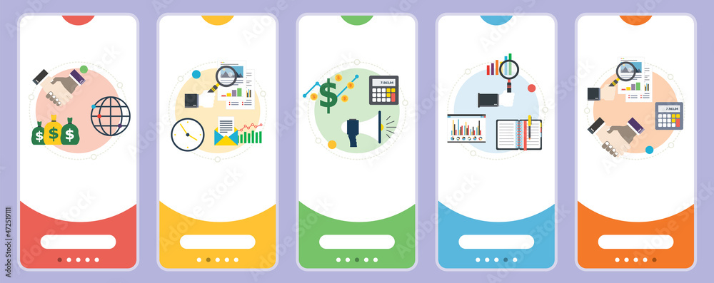 Concepts of business investment, chart analysis, calculations rate and ...