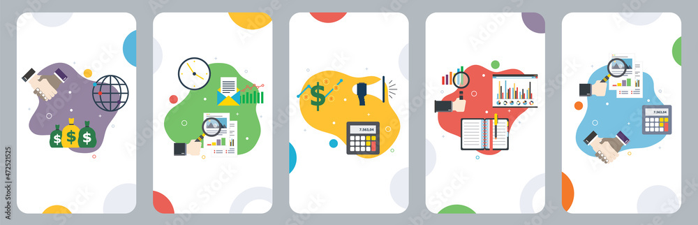 Business, investment, analysis, calculations and rate icons. Concepts ...