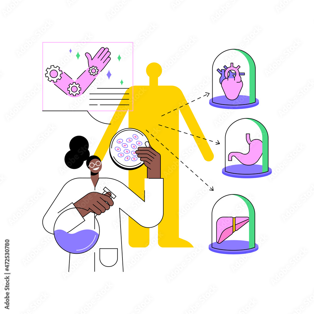 Lab-grown organs abstract concept vector illustration. Laboratory-grown ...